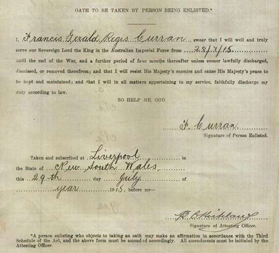 Frank died on his way to war – Way to go Australia